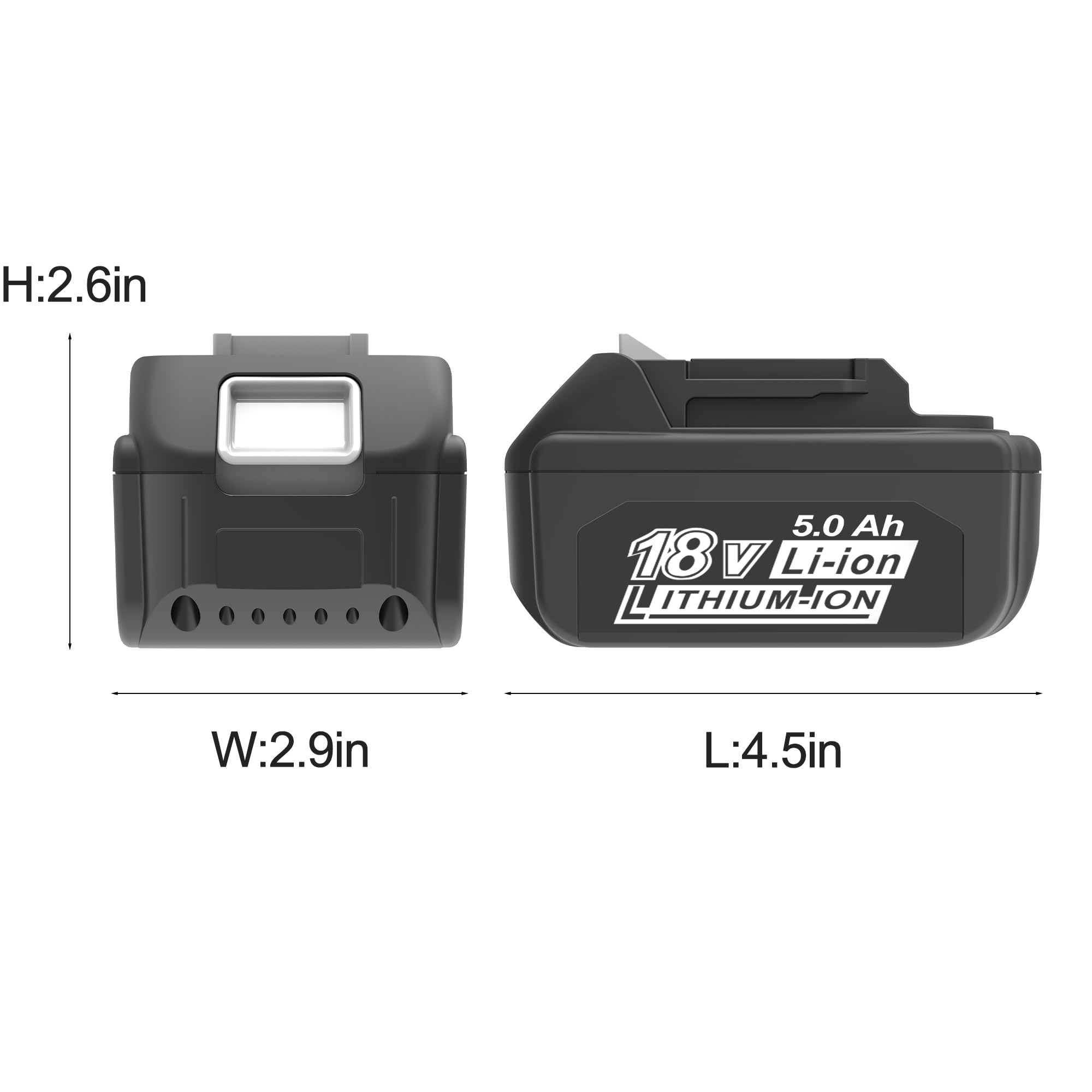Rocivic Replace for Makita 18V Lithium-Ion 6.0Ah Battery 2 Packs, Compatible with Makita BL1820B BL1830B BL1840B BL1850B BL1860B Cordless Power Tools, with LED Indicator
