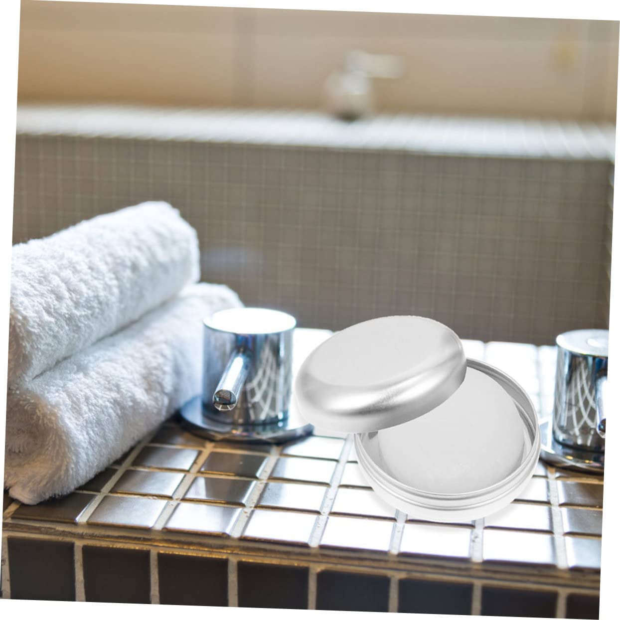GOOHOCHY 4 Pcs Aluminum Soap Boxes Multi Function Containers for Makeup Earphones and Household Supplies Portable