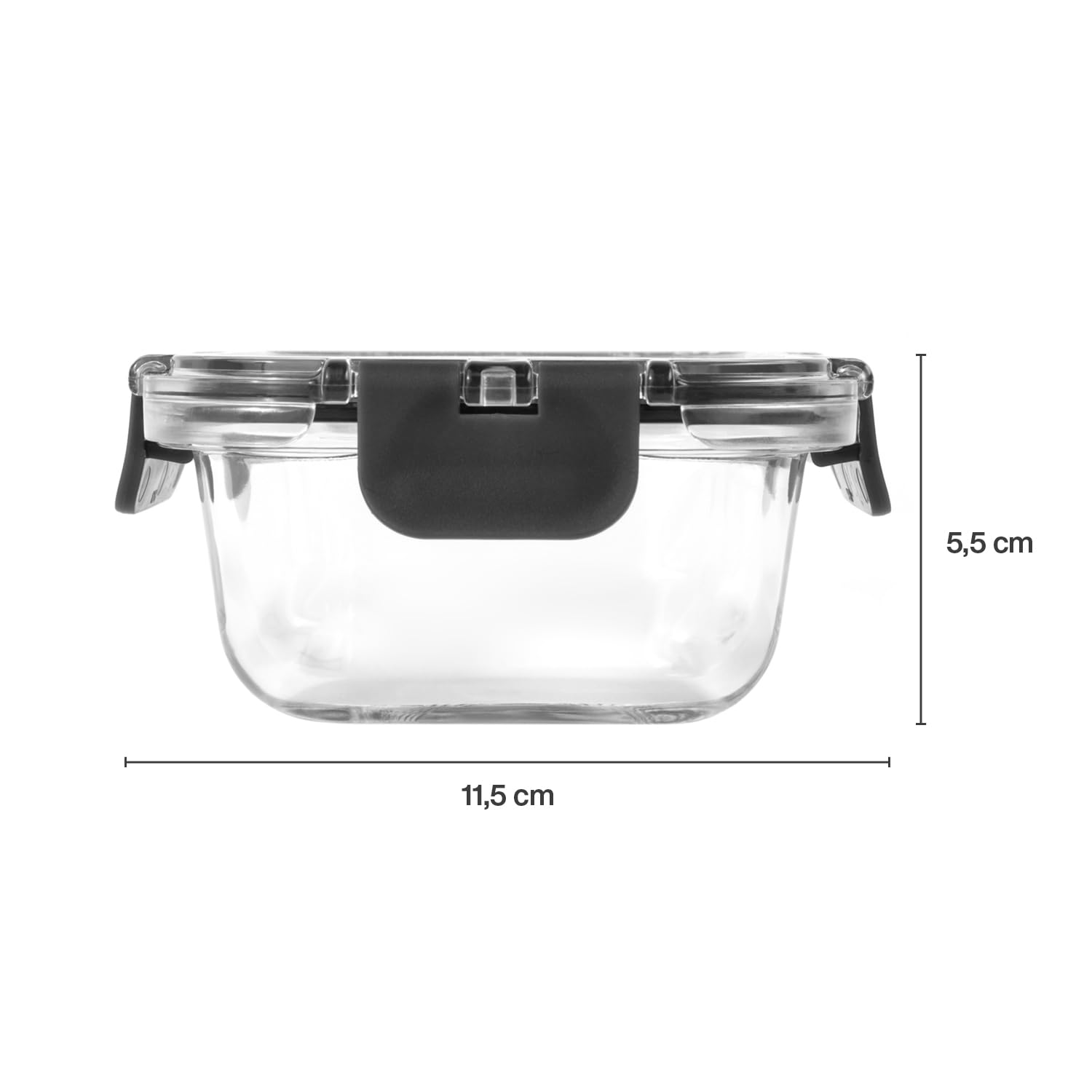 Zyliss Glass Container, Shatterproof Glass, Airtight Food Storage Box with Sealable Lid, Microwave Safe, BPA Free, Freezer Safe, Fridge Storage, Food Container, 6.3in x 4.7in x 2", 12.5oz