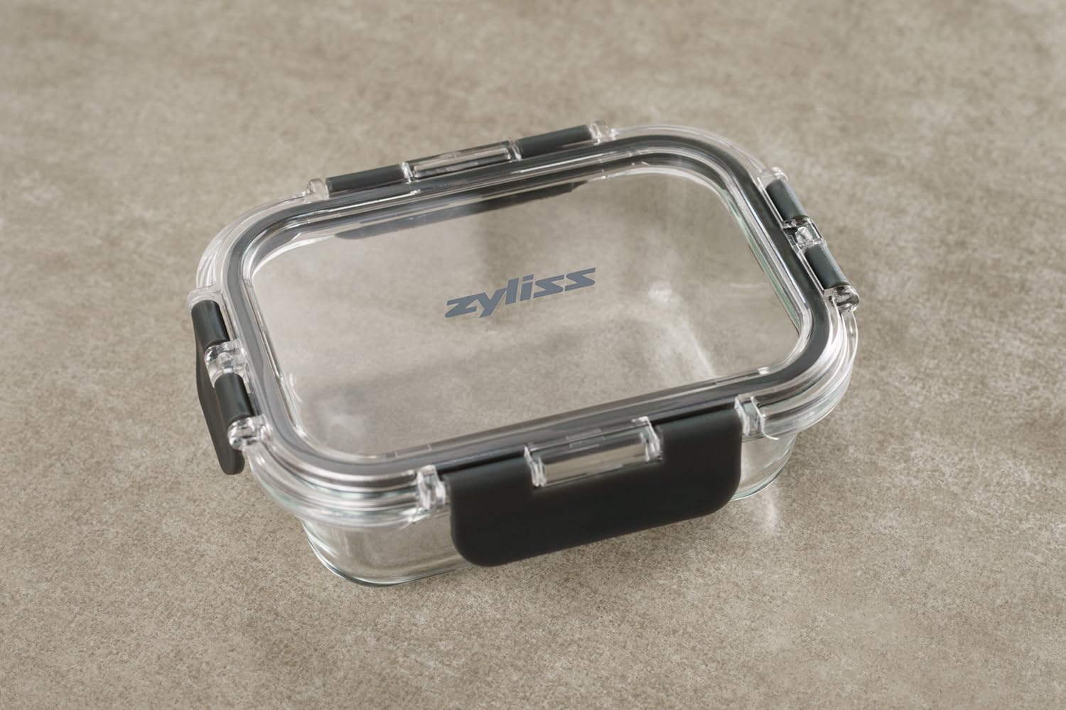 Zyliss Glass Container, Shatterproof Glass, Airtight Food Storage Box with Sealable Lid, Microwave Safe, BPA Free, Freezer Safe, Fridge Storage, Food Container, 6.3in x 4.7in x 2", 12.5oz