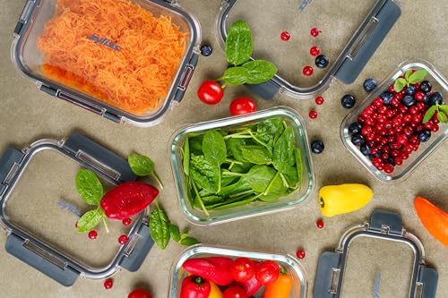 Zyliss Glass Container, Shatterproof Glass, Airtight Food Storage Box with Sealable Lid, Microwave Safe, BPA Free, Freezer Safe, Fridge Storage, Food Container, 6.3in x 4.7in x 2", 12.5oz