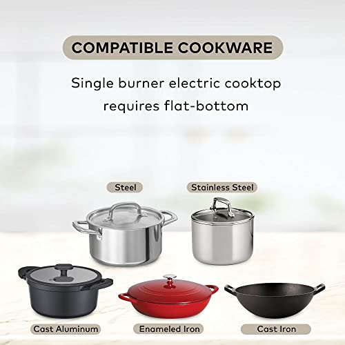 ChefWave 1800W Portable Induction Cooktop Burner, Single Burner Electric Cooktop with Digital Touch Sensor, Smart Induction Burner Compatible with Induction Cookware, Comes with Copper Frying Pan 10"