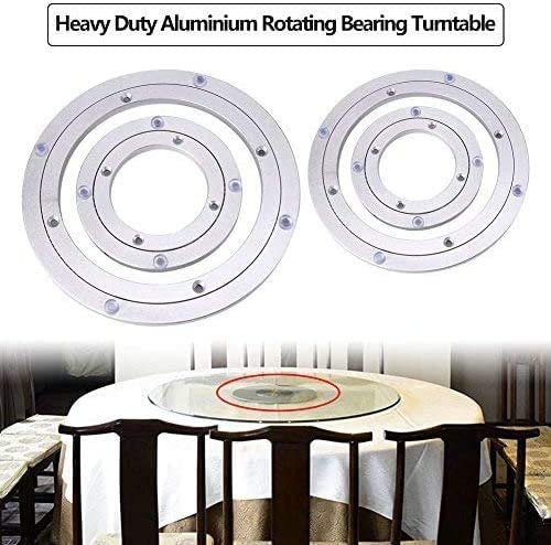 Dining Table Turntable, Heavy Duty Aluminium Alloy Rotating Bearing Swivel Plate Tabletop Round Smooth Turntable for Kaleidoscopes Tabletop Serving Trade Show Displays(10 Inch)