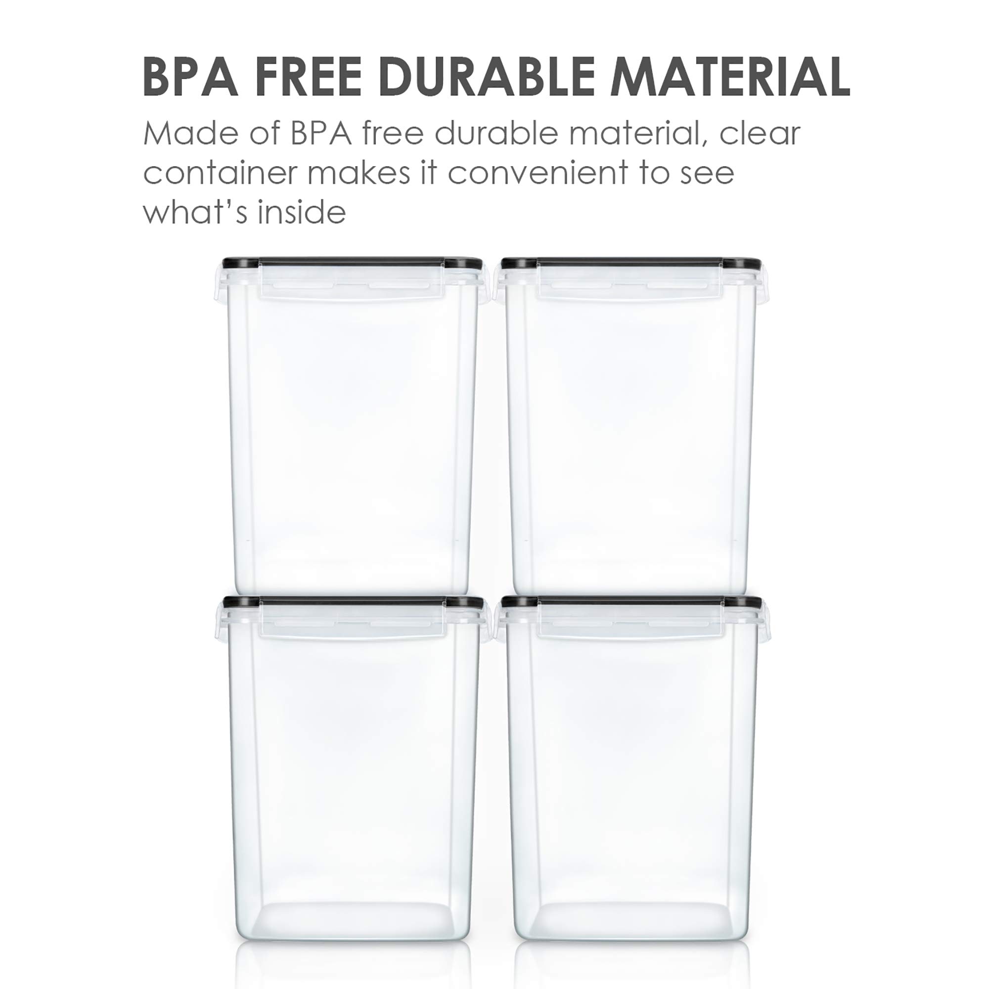 Vtopmart 4 PCS 5.2L Large Food Storage Containers with 10 PCS Flour and Sugar Storage Containers