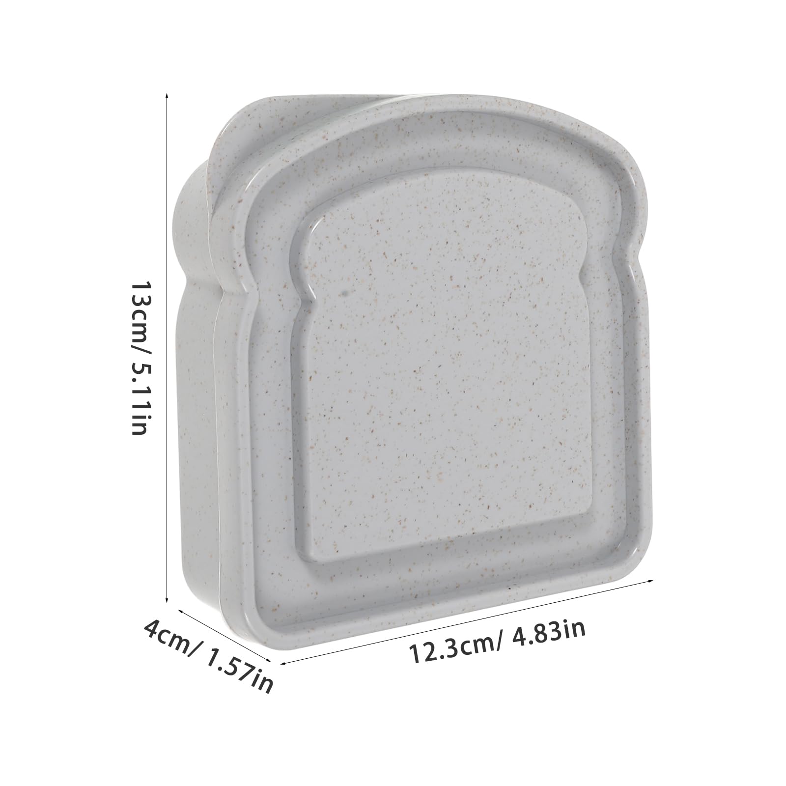 CALLARON 4 Pcs Sandwich Keeper, Reusable Sandwich Containers, Toast Shape Bread Box with Lid, Portable Sandwich Box, Food Fresh Keeping Box, Sandwich Containers for Lunch Boxes 4.8 x 5.1 inch