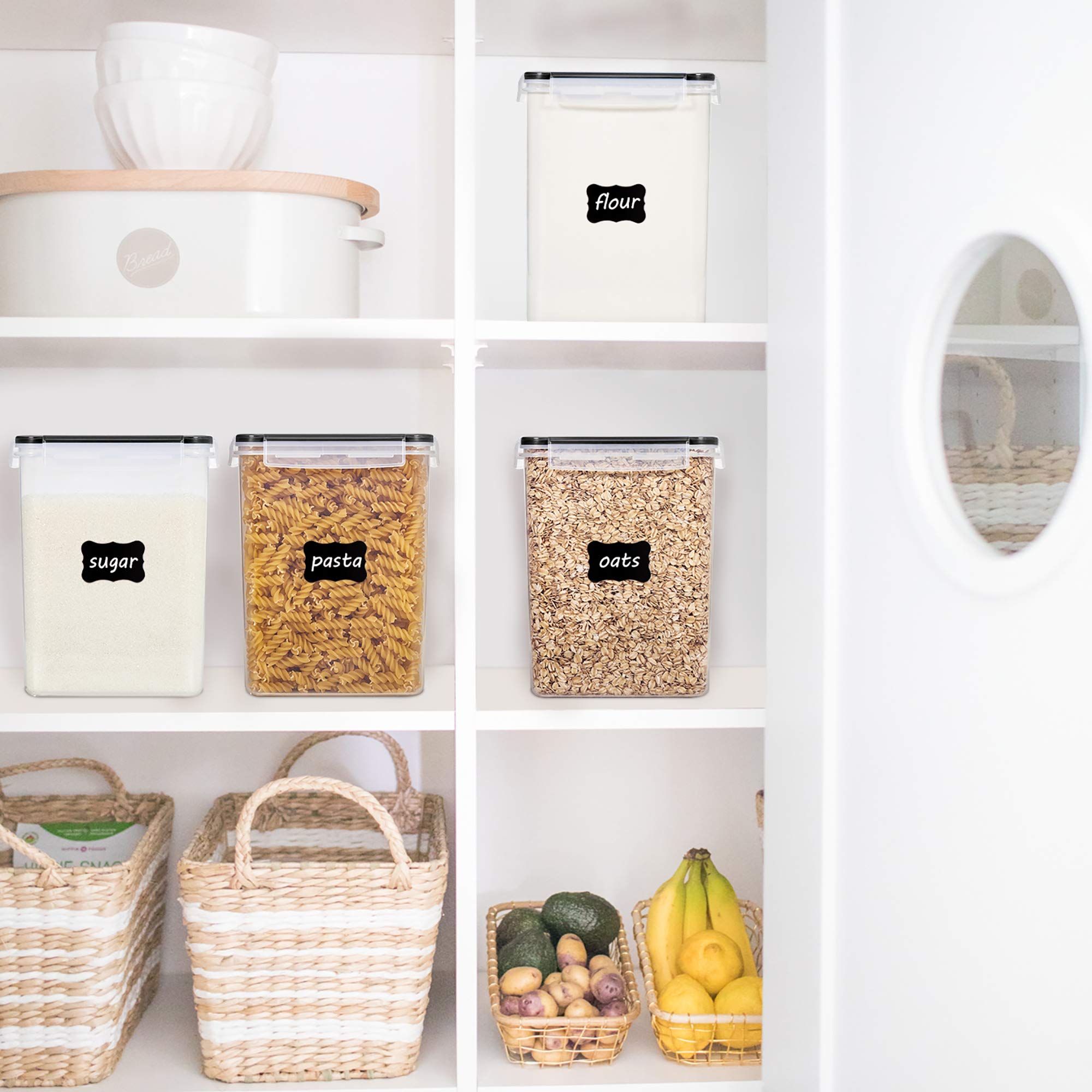 Vtopmart 4 PCS 5.2L Large Food Storage Containers with 10 PCS Flour and Sugar Storage Containers