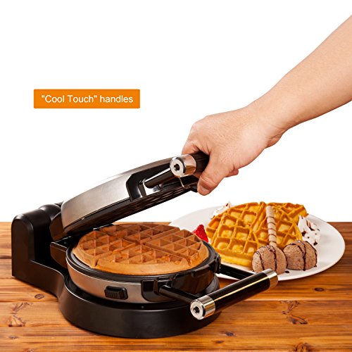 Secura Upgrade Automatic 360 Rotating Non-Stick Belgian Waffle Maker w/Removable Plates, 17”*10“*6.05”