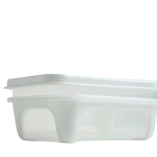 Unica Food Storage Containerwith Airtight Lid, Nestable Storage Boxes for Cereal, Snacks, Microwave, Dishwasher & Freezer Safe, Set of 3, White, 7 oz, 2.94x2.94x1.58 in