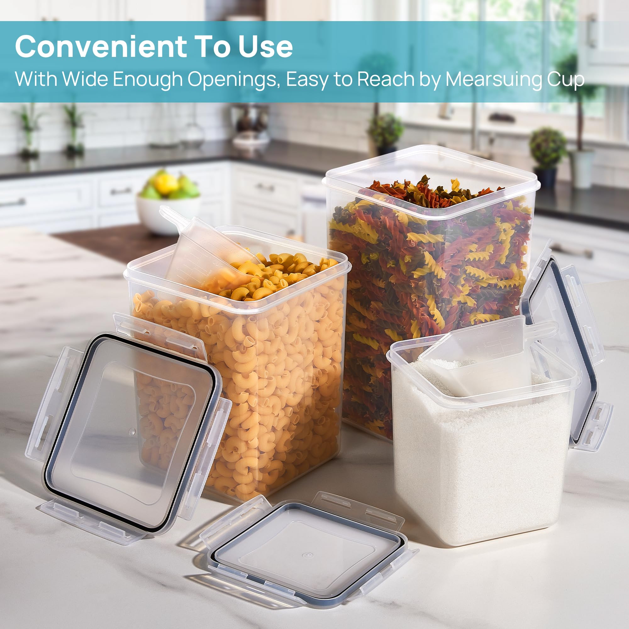 Vtopmart 4 PCS 5.2L Large Food Storage Containers with 10 PCS Flour and Sugar Storage Containers