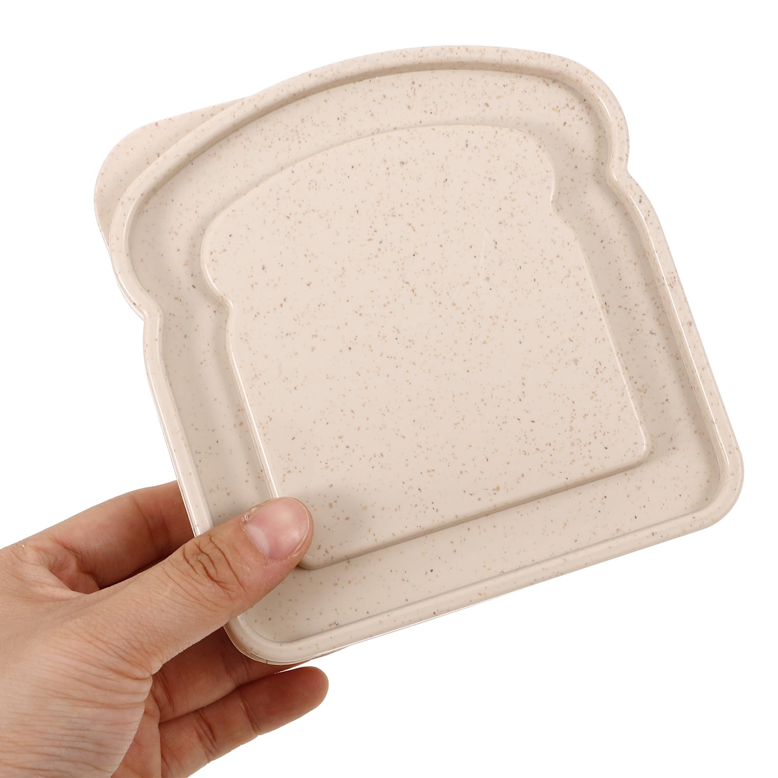 CALLARON 4 Pcs Sandwich Keeper, Reusable Sandwich Containers, Toast Shape Bread Box with Lid, Portable Sandwich Box, Food Fresh Keeping Box, Sandwich Containers for Lunch Boxes 4.8 x 5.1 inch
