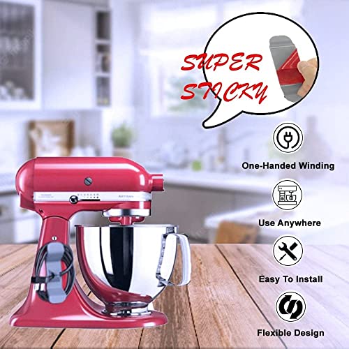 Self-Adhesive Cord Organizer for Appliances β 5mm Thick Cord Wrapper Stick Firmly on Mixer, Blender, Coffee Maker, Oven, Air Fryer and Other Kitchen Appliances β Cord Holders & Cable Ties (4 Packs)