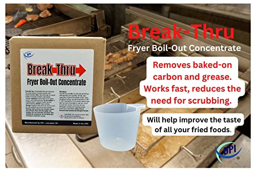 DPI Break-Thru Fryer Boil Out Powder Concentrate, Deep Fryer Cleaner, Removes Grease and Carbon Deposits in Deep Fryers, 26 Cleaning Cycles Per Box,