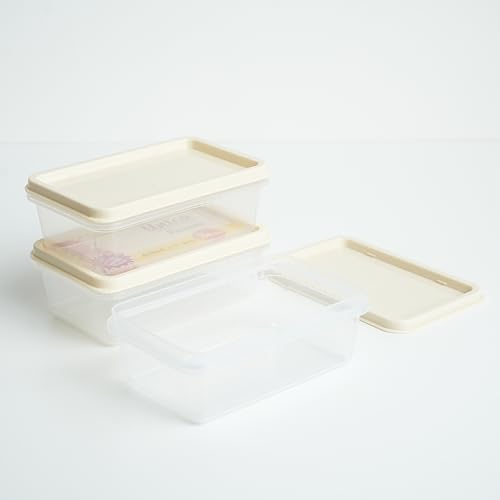 Unica Food Storage Container with Airtight Lid, Nestable Storage Boxes for Cereal, Snacks, BPA-Free, Microwave, Dishwasher & Freezer Safe, Set of 3, 7 oz, 2.94x2.94x1.58 in
