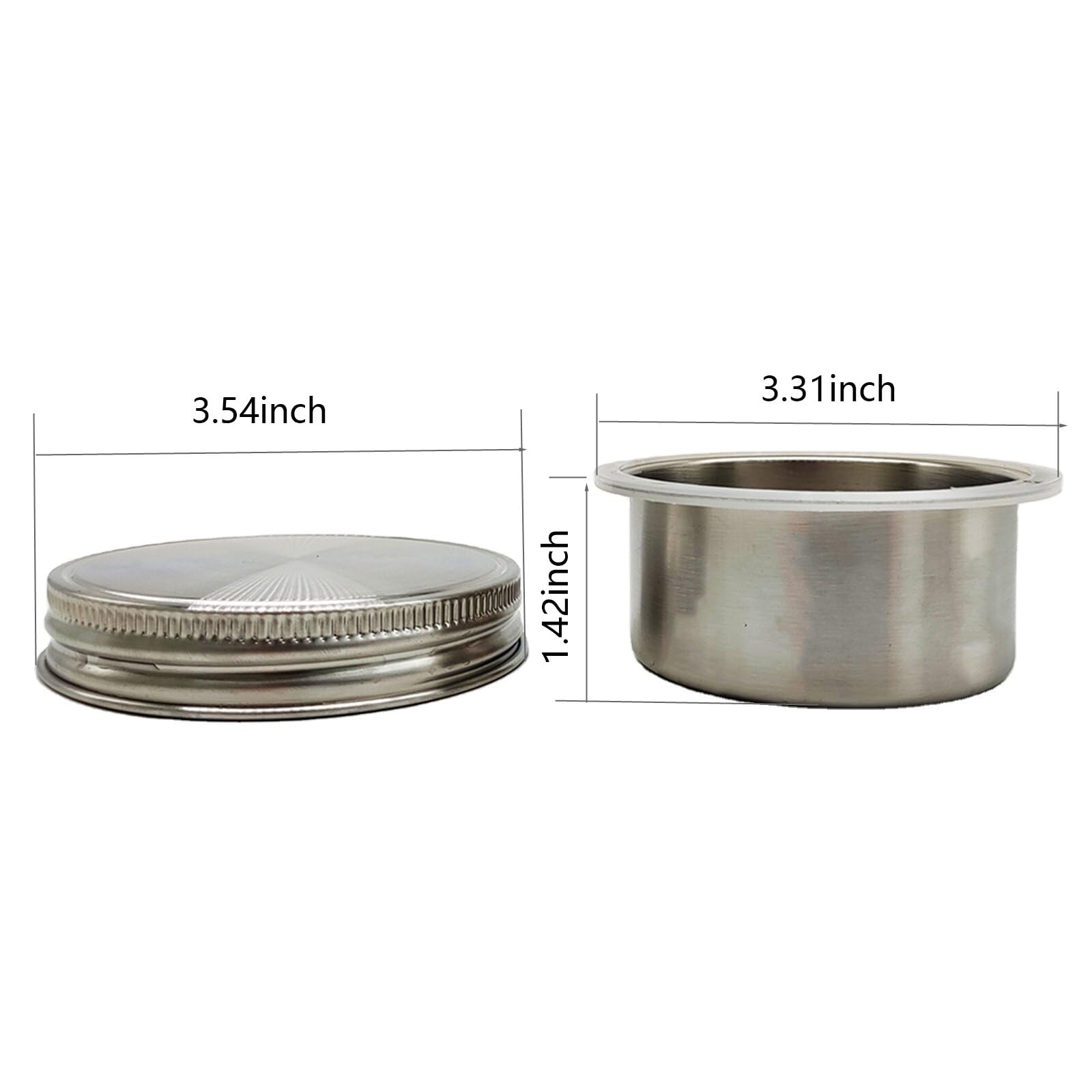304 SS Salad Divider Cups Separate Vegetable and Dressing for 3.38 Inch Wide Mouth Mason Jar Salad Bowl, NO JAR QurHapzy (2 Pack)