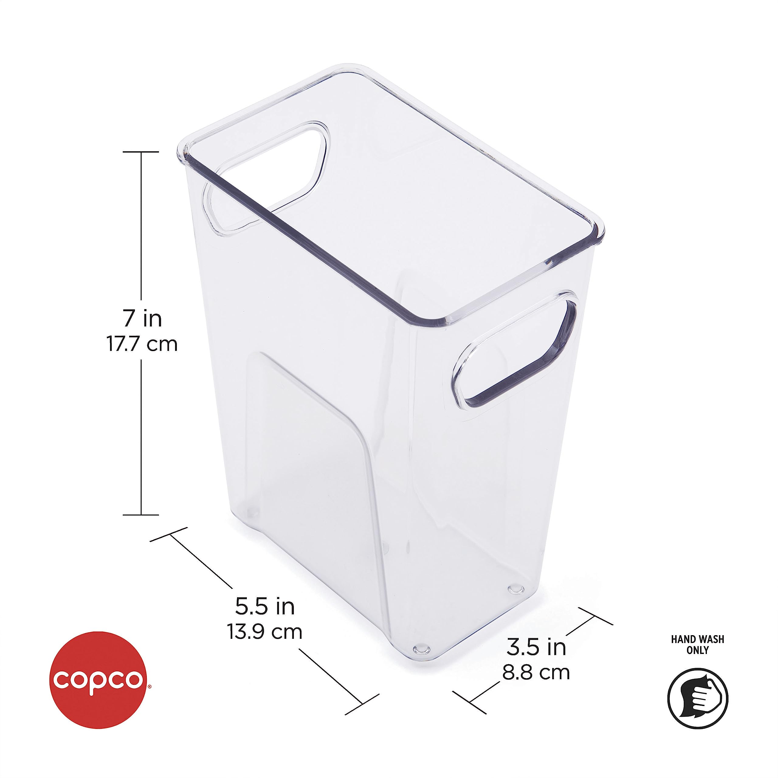 Copco Mini Tall Storage Bin, 5.5 x 3.5 x 7 Inch, Clear