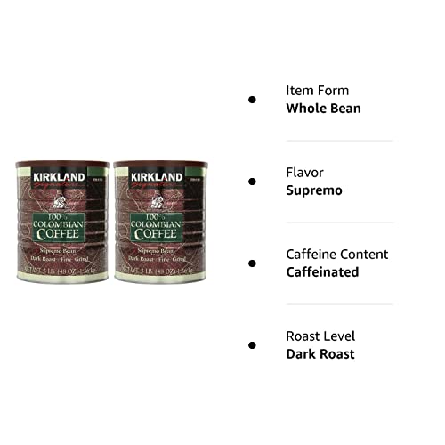 Signature 100% Colombian Coffee Supremo Bean Dark Roast-Fine Grind, 6 Pound ,Signature-ykgj