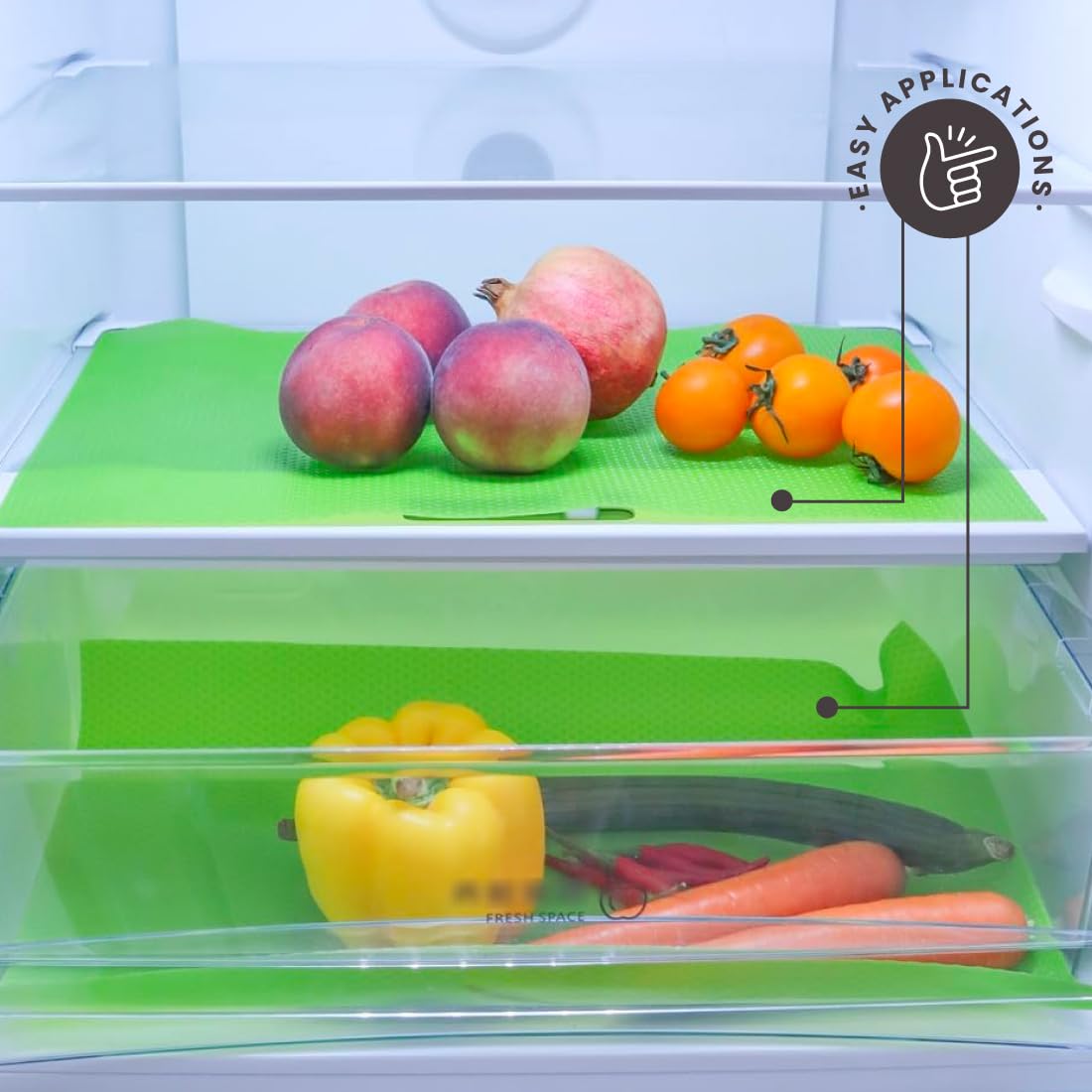Grand Fusion Fresh Fruits Refrigerator Drawer Liner, Fridge Liners, Keep Your Produce Fresh and Juicy, Easy-to-Clean, Green, Pack of 4