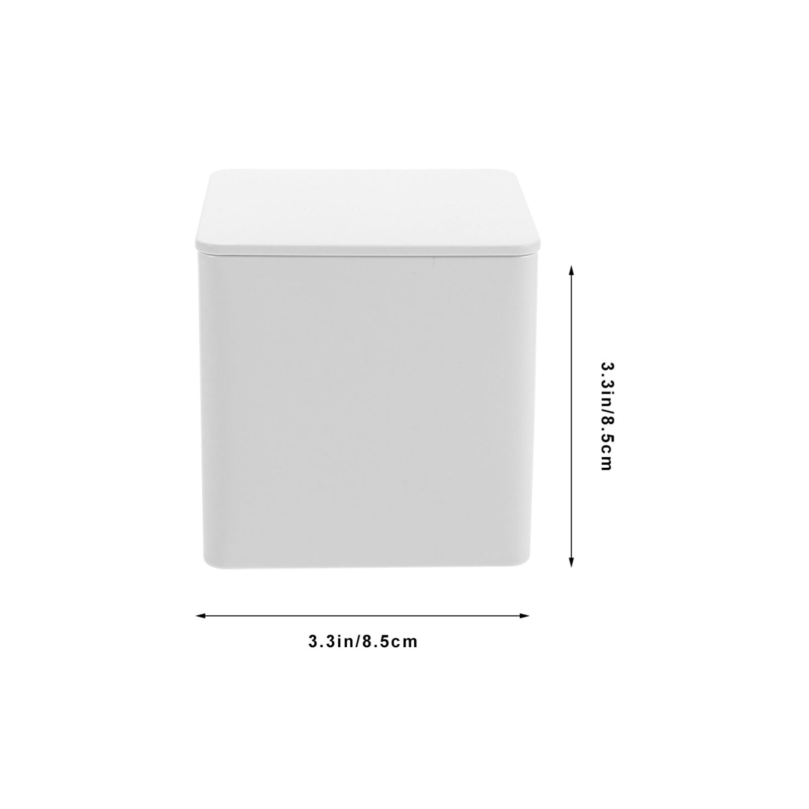 EXCEART 4pcs Metal Tea and Tin Set Airtight Square Canisters with Lids Containers for Coffee Loose Tea Candy or Spices Seasoning Storage White