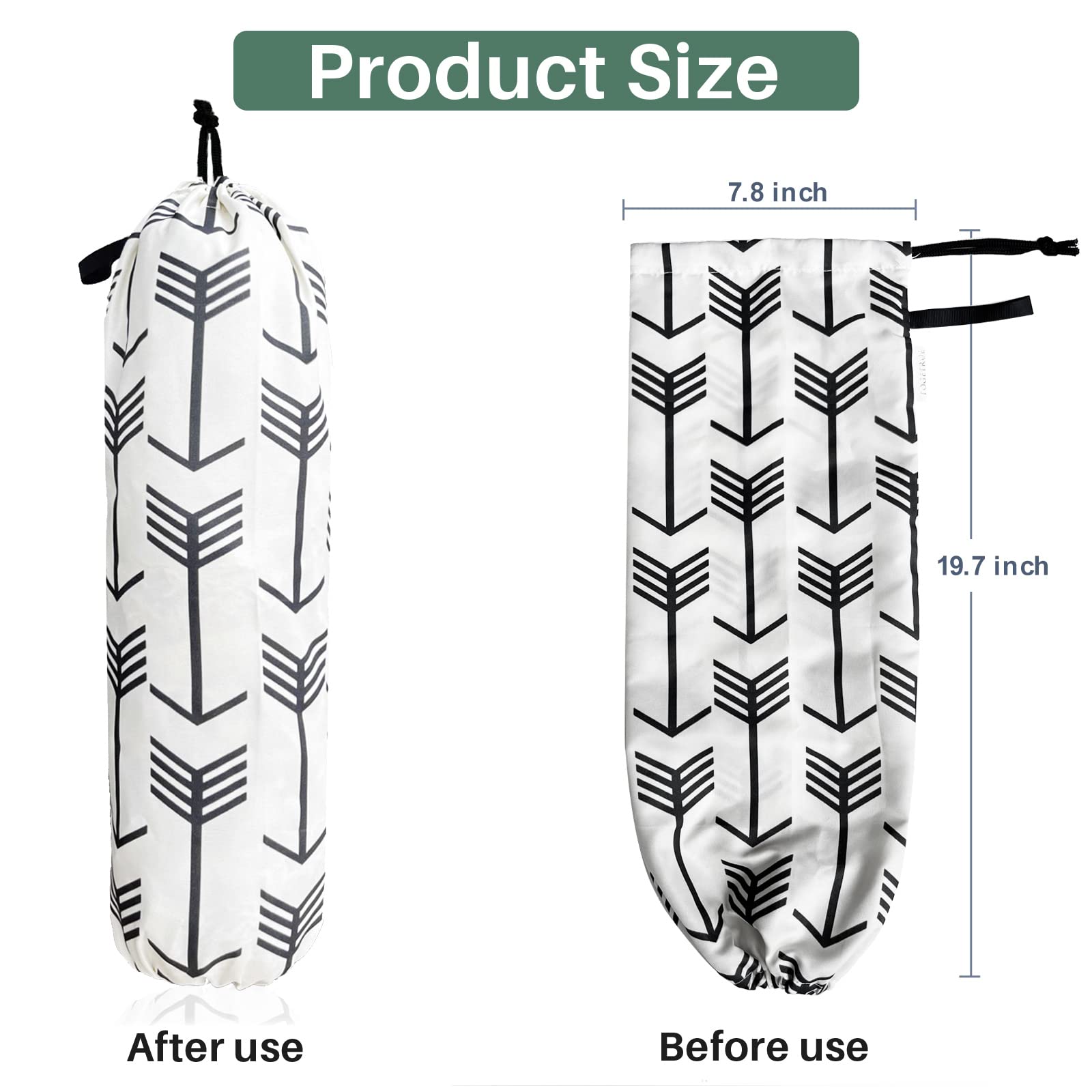 TOGETRUE Plastic Bag Holder, Wall Mount Large Grocery Bag Holder for Plastic Bags Storage, Lightweight Shopping Bags Carrier Dispensers with Hanging Loop for Farmhouse Home Kitchen Decor (White)