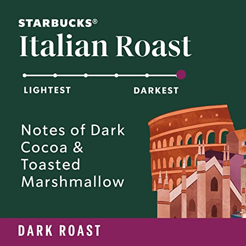 Starbucks K-Cup Coffee Pods—Dark Roast Coffee—Italian Roast for Keurig Brewers—100% Arabica—6 boxes (60 pods total)