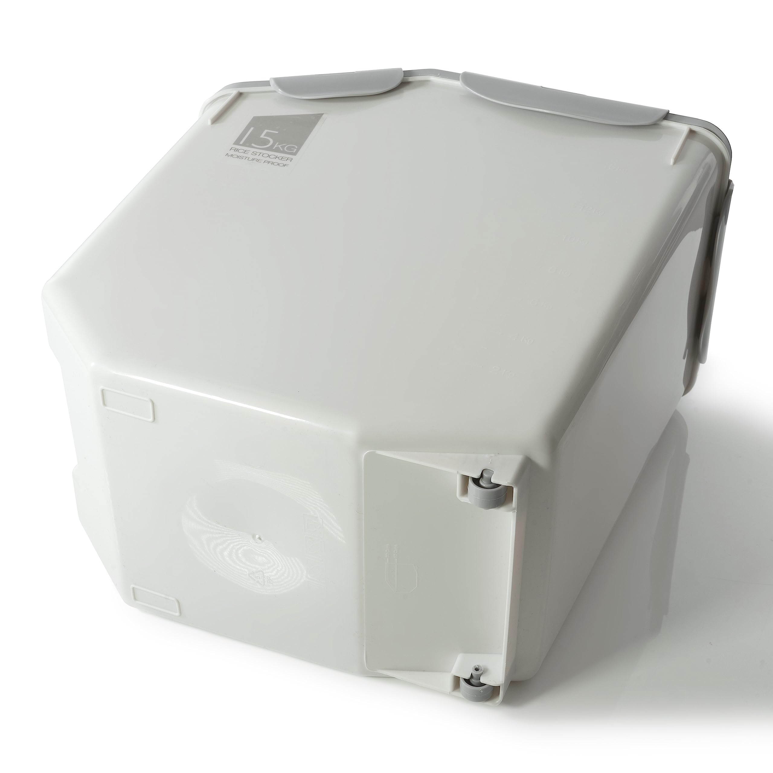 Rice Storage Container With Wheels (2 pack) - 30 lbs 15 L Rice Storage Bin - Grain Dispenser With Airtight Lid - Cereal Flour Dog and Pet Food Bins - Includes 2 Measuring Cups and 2 Rice Paddles