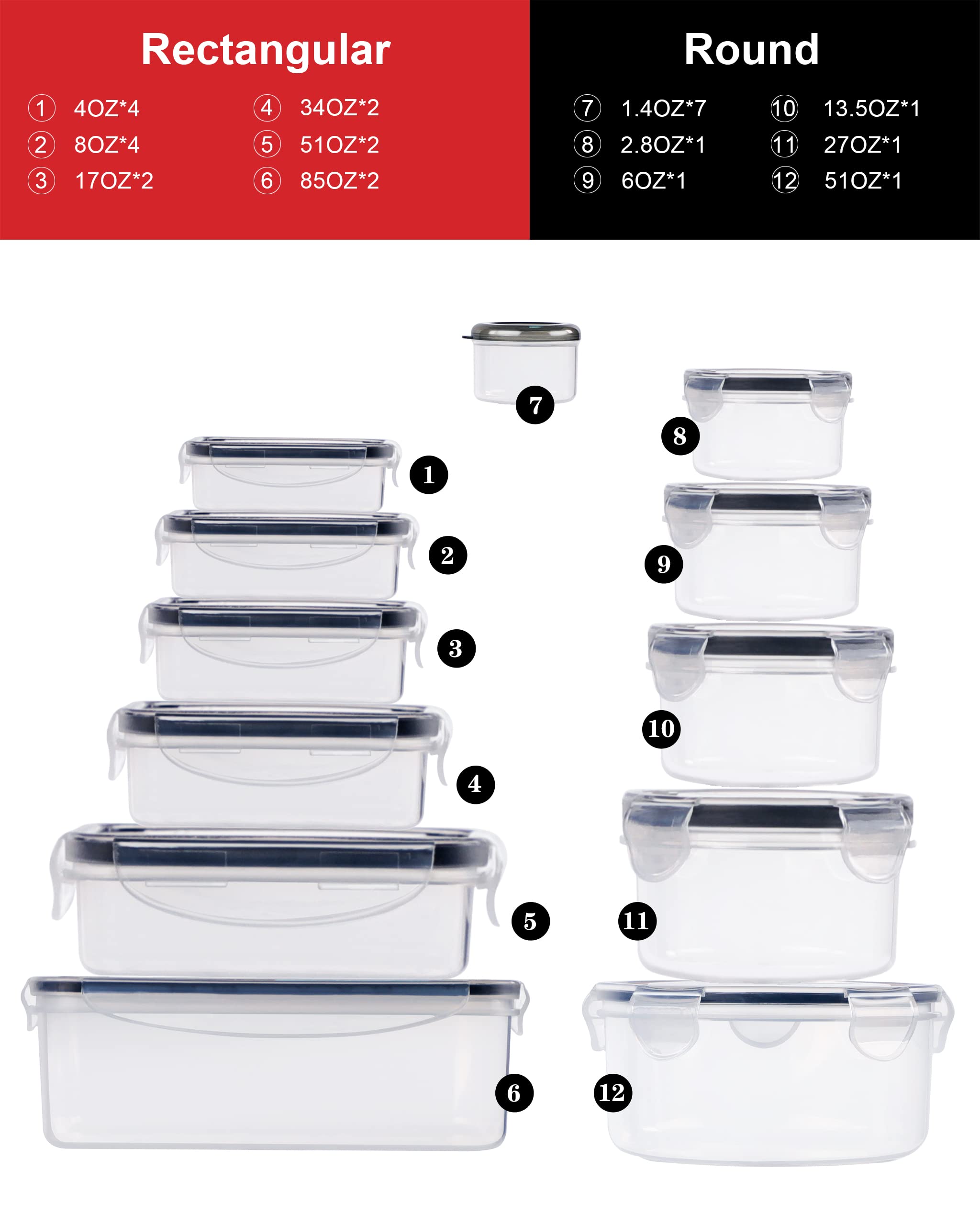FOOYOO 56 Pcs Large Food Storage Containers Set with Lids (28 Containers & 28 Snap Lids) - Airtight Plastic Containers for Pantry & Kitchen Organization, BPA-Free, Leak-Proof with Labels & Pen