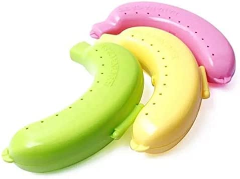 JDYYICZ 3 packs Banana Saver/Container Storage Case (Yellow, Green, Pink)