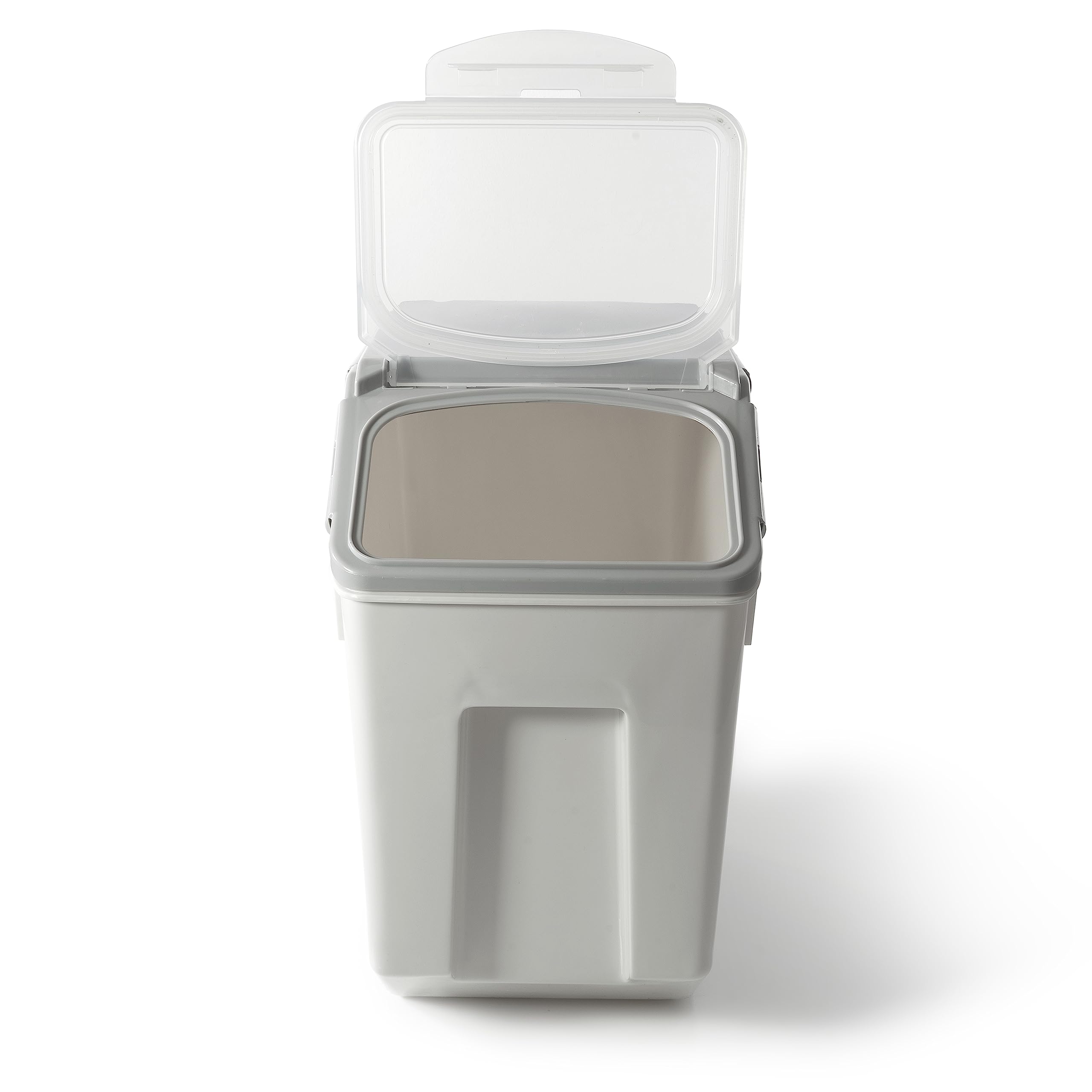Rice Storage Container With Wheels (2 pack) - 30 lbs 15 L Rice Storage Bin - Grain Dispenser With Airtight Lid - Cereal Flour Dog and Pet Food Bins - Includes 2 Measuring Cups and 2 Rice Paddles