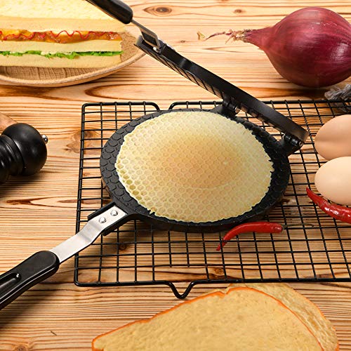 Waffle Maker,Deep Fill Non-Stick Plates Teflon Coating for Easy Clean 7 Slice Unique Waffle Round Baking Pan Bakeware for Snacks Breakfast, Fuel Gas Stoves Only