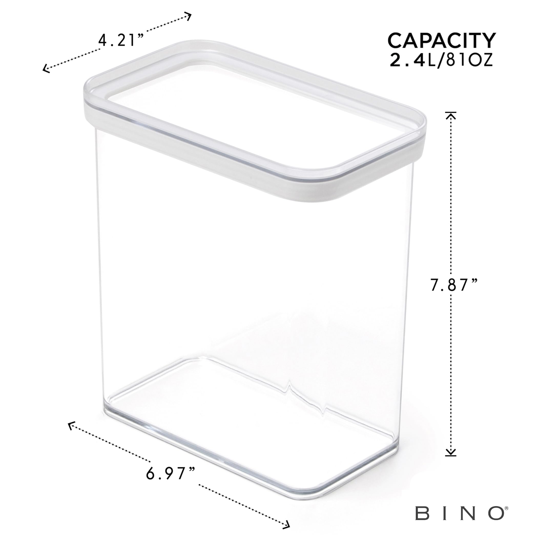 BINO | Food Storage Containers - 2.4L | THE SNAP+COLLECTION | Airtight Storage Containers with Lids | Kitchen & Pantry Organization | Kitchen Containers Airtight