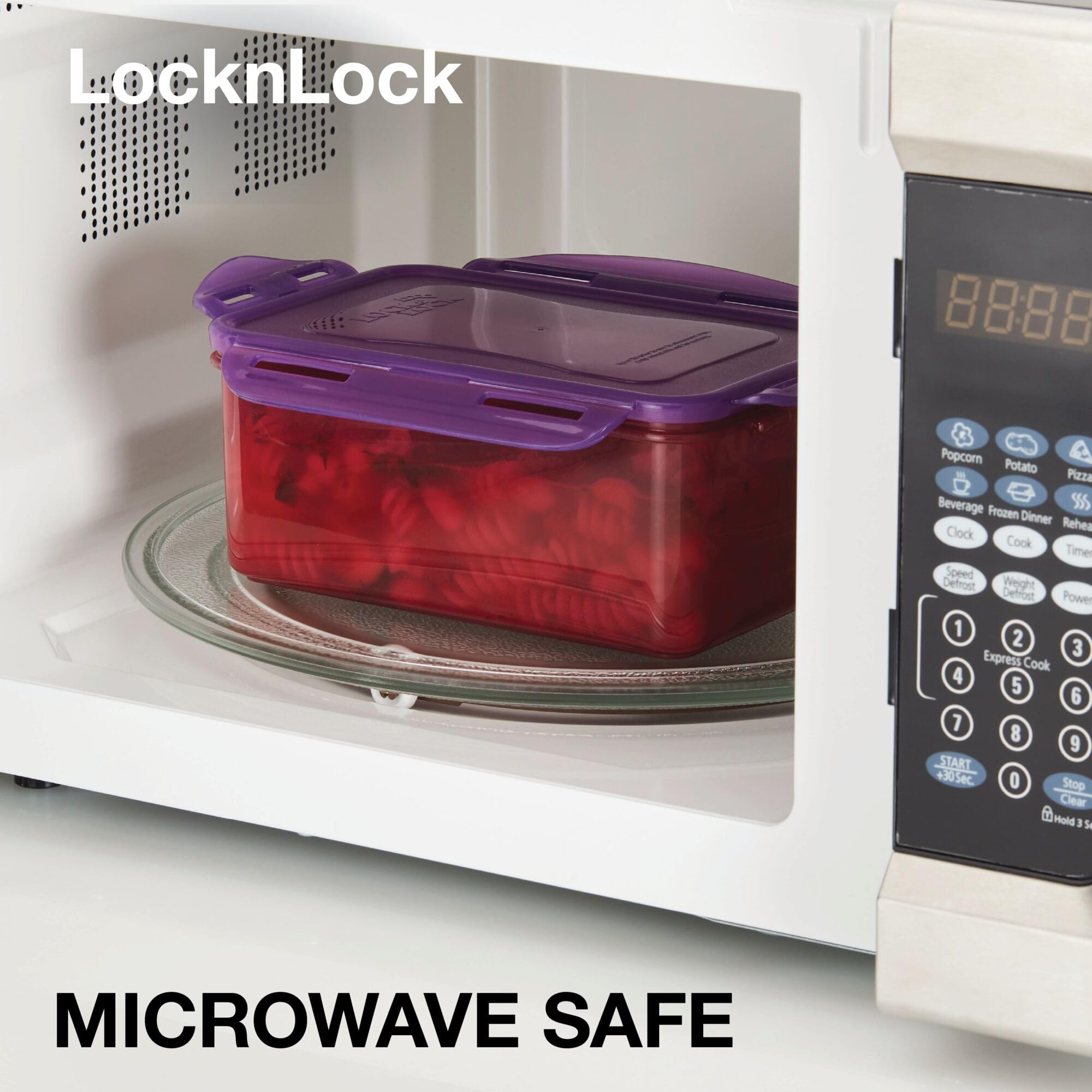 LocknLock Eco Square Food Containers with Lids Set of 5 - Plastic Airtight & Watertight Food Storage Containers, BPA Free & Dishwasher Safe, 5 x 870ml