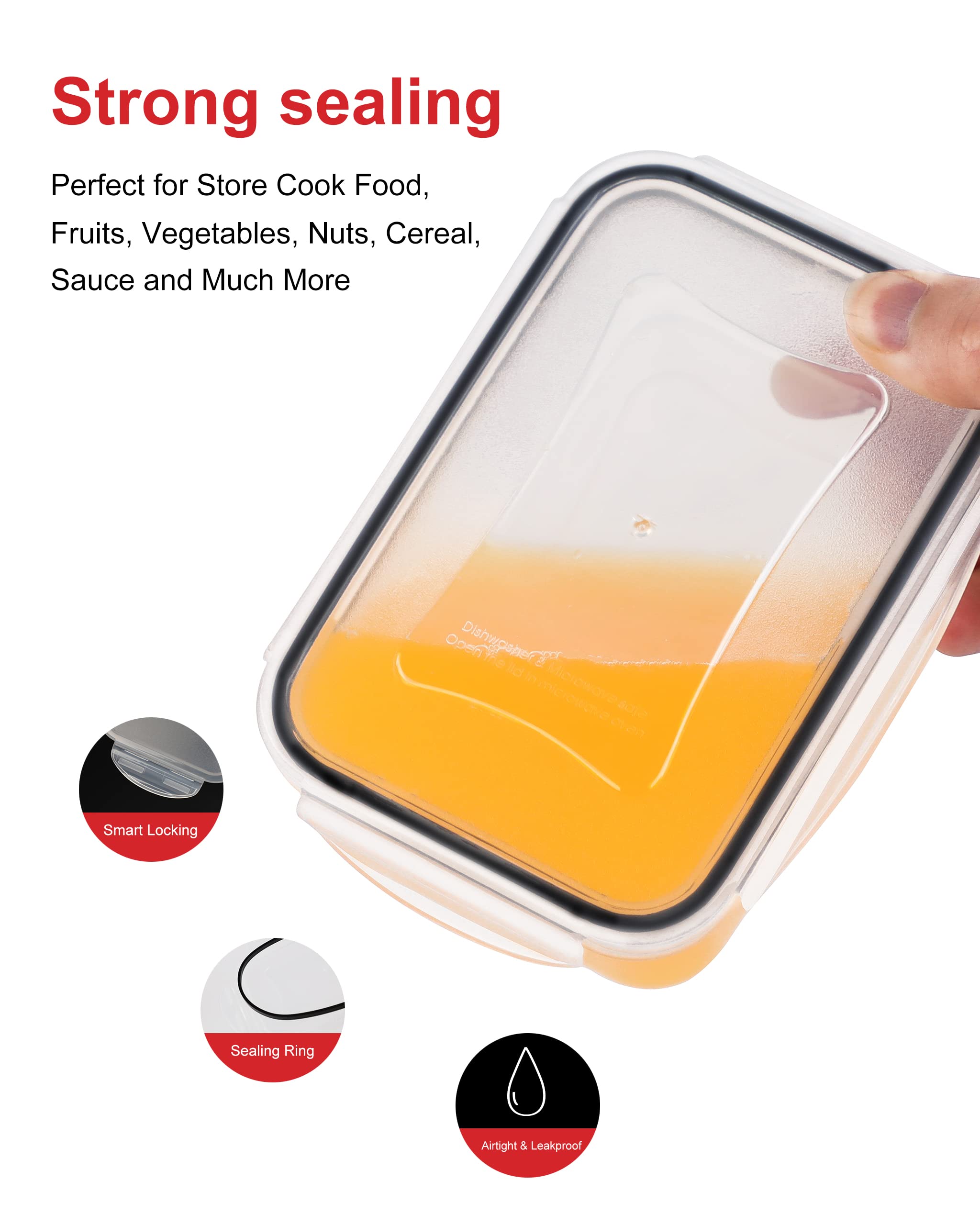FOOYOO 56 Pcs Large Food Storage Containers Set with Lids (28 Containers & 28 Snap Lids) - Airtight Plastic Containers for Pantry & Kitchen Organization, BPA-Free, Leak-Proof with Labels & Pen