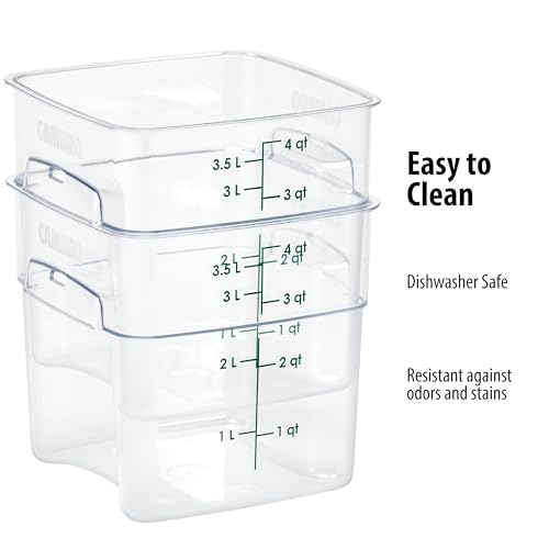 Cambro FreshPro 4Qt Food Storage Container in Clear for Industrial and Kitchen Use, Pantry Organization and Food Freshness