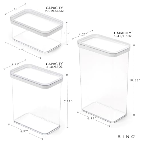 BINO | Food Storage Containers | THE SNAP+COLLECTION | Airtight Storage Containers with Lids | Kitchen & Pantry Organization | Kitchen Containers Airtight