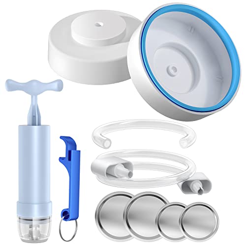 VICHYIE Jar Sealer for FoodSaver Vacuum Sealer, Jar Vacuum Sealing Kit with Accessory Hose and Portable Manual Vacuum Pump for Mason Jars with Wide and Regular Mouth