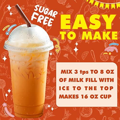 Sugar Free Thai Tea Mix Zero Calories (11.3 Fl Oz) Keto friendly Thai ice tea mix easy to make. Ready to drink mix in minutes. Make 21 cups.