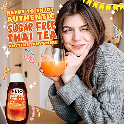Sugar Free Thai Tea Mix Zero Calories (11.3 Fl Oz) Keto friendly Thai ice tea mix easy to make. Ready to drink mix in minutes. Make 21 cups.