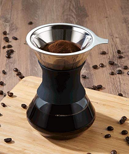 Pour Over Coffee Maker with Dripper Filter 17 Ounce/ 500 ml Glass Coffee Brewer