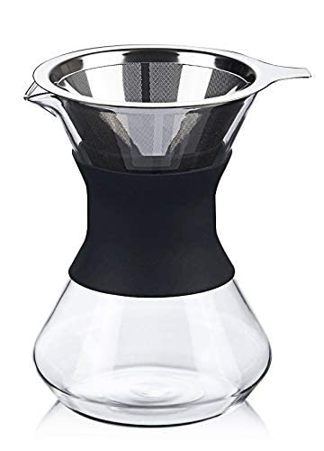 Pour Over Coffee Maker with Dripper Filter 17 Ounce/ 500 ml Glass Coffee Brewer