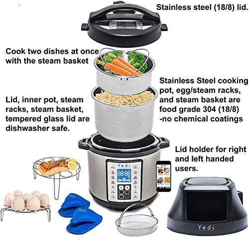 Yedi Tango, 2-in-1 Air Fryer and Pressure Cooker, 6 Quart, with Deluxe Accessory kit