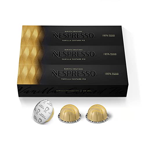 Nespresso Capsules VertuoLine, Vanilla Custard Pie, Mild Roast Coffee, 10 Count (Pack of 3), Brews 7.77 Ounce (VERTUOLINE ONLY)