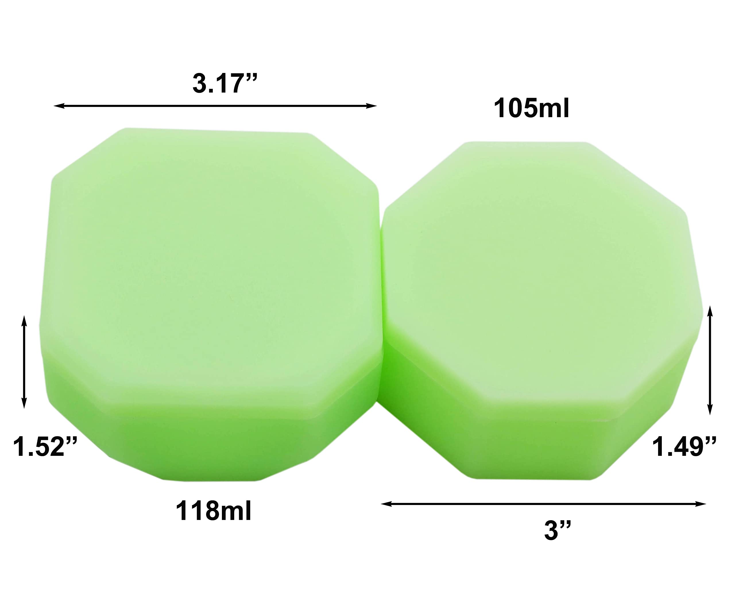 vitakiwi 223ml Large Silicone Wax Concentrate Container Non-stick Food Storage Jar, Glow In The Dark (2)