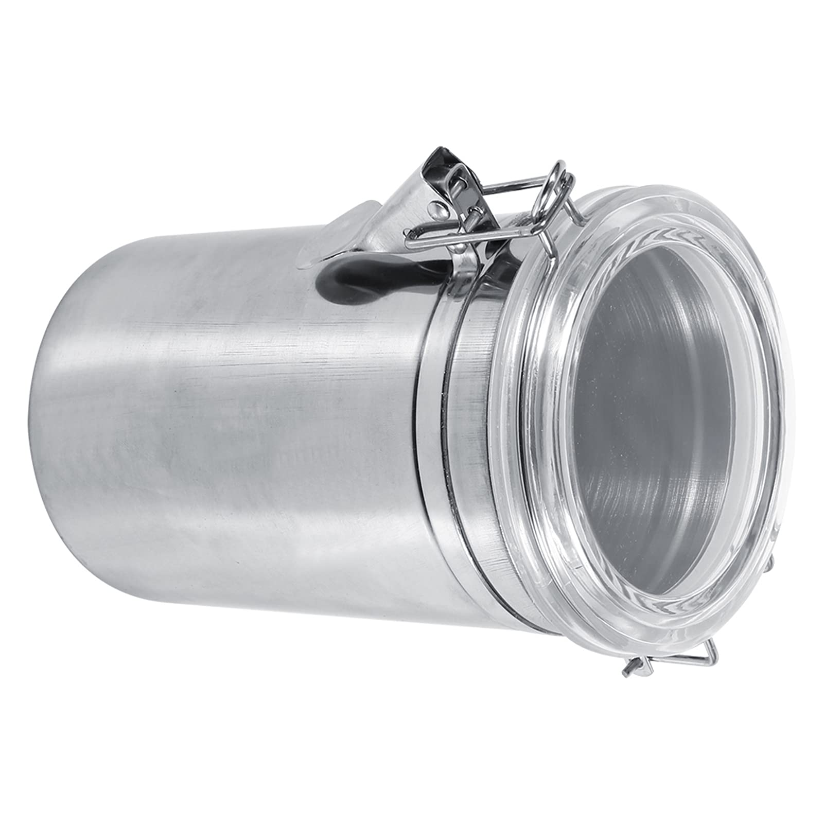 Food Storage Container Set, 4 Sizes Stainless Steel Kitchen Food Storage Container Bottle with Clear Lids for Tea Coffee Sugar Flour Baking Dry Storage, Metal Pantry(34x20x24cm / 13.4x7.9x9.4in)