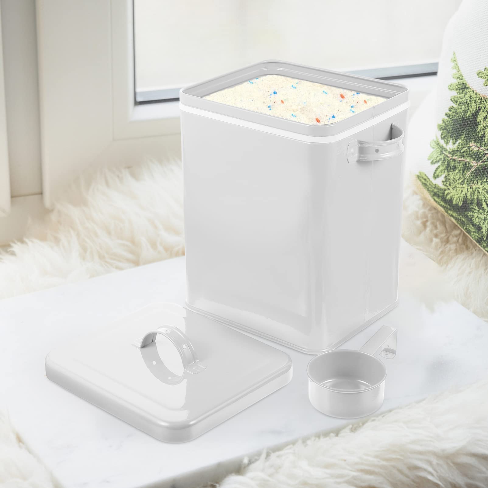 UPKOCH Box Kitchen Storage Bucket Washing Powder White Laundry Bag Iron