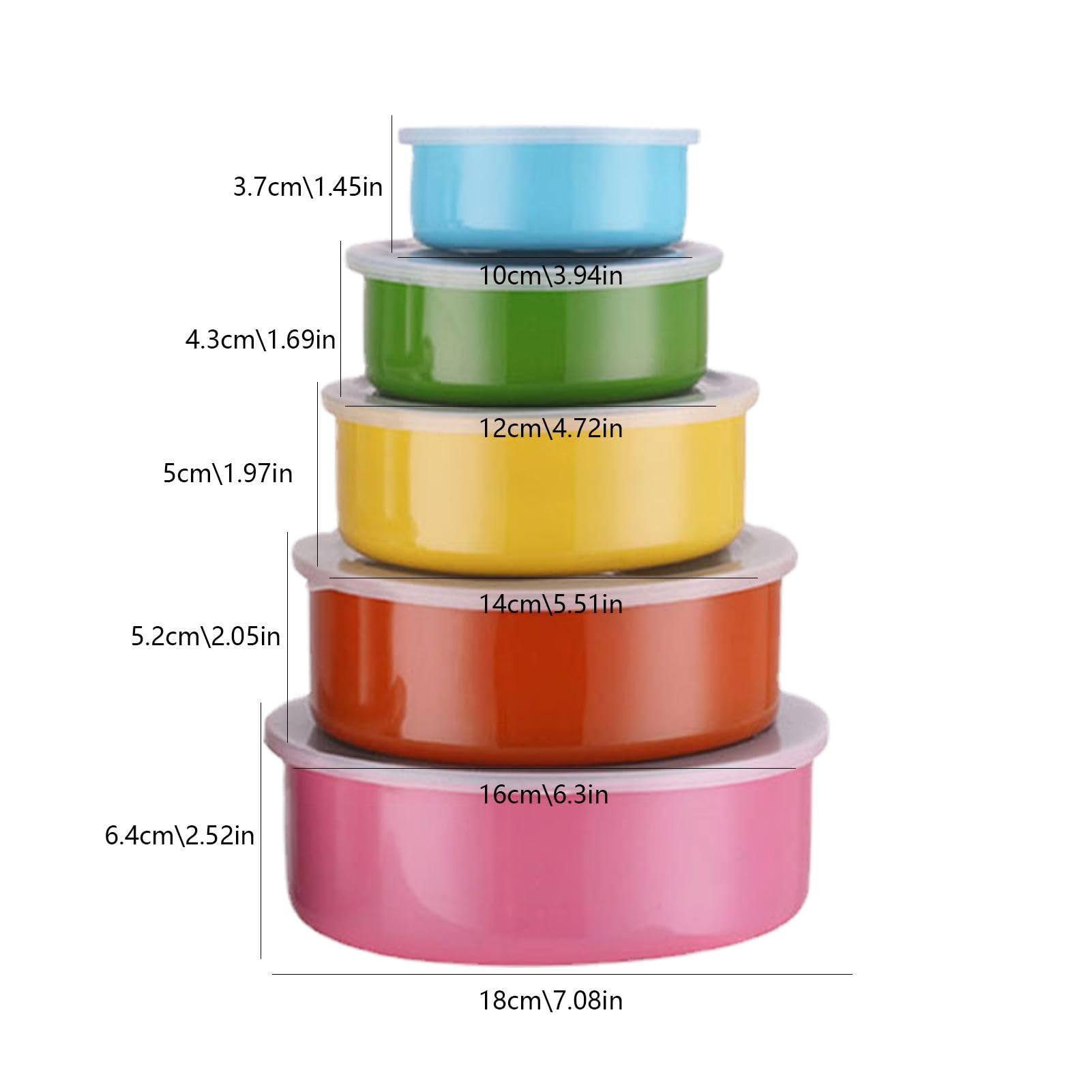 NGUMMS 5 Stainless Steel Container - Round Food-Grade Lunch Boxes Food Storage Set With Sealing Lids For Dry Food Fruits Vegetables Snacks