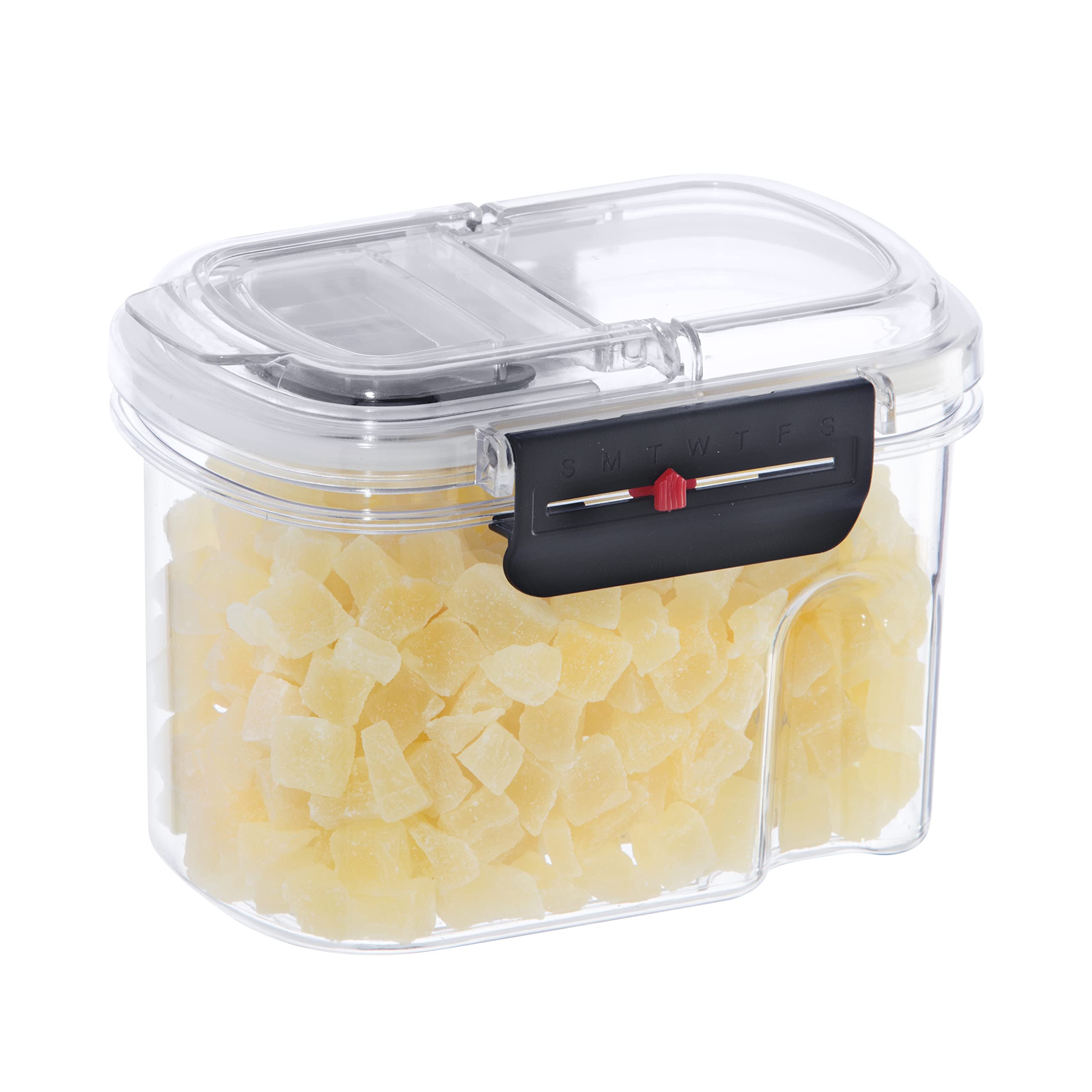 Oggi Easi Grip 23oz Moisture Proof Storage Container, Ultra Clear BPA-Free Sealable Canister, Flip Open Pouring Lid, Date Reminder Slider on Clip, Ideal Kitchen and Pantry Storage (23oz / 0.68lt)