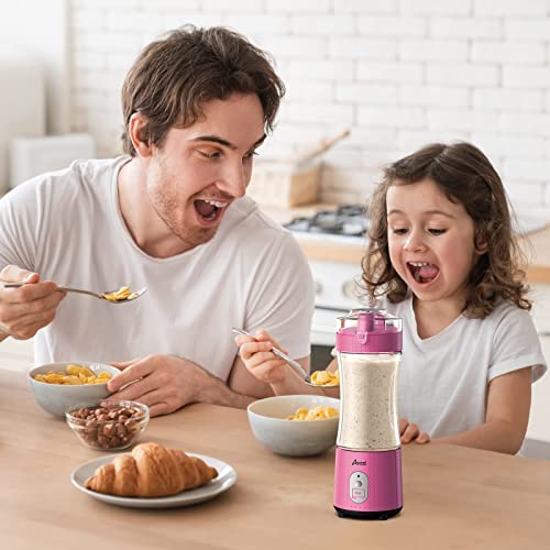 Personal Size Blender Smoothies and Shakes, Aoozi Portable Blenders, Mini Blender USB Rechargeable, Handheld Blender Sports,Travel and Home (Rasberry)