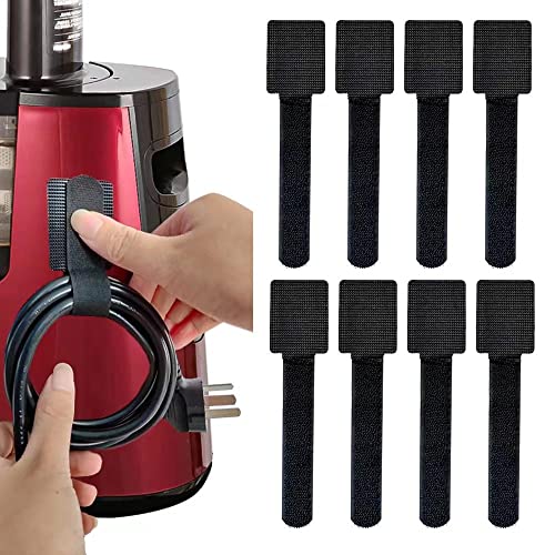 SINIFER 8 PCS Cord Organizer for Appliances, Cord Holder Cable Organizer Compatible with Kitchen Small Appliances, Cord Winder Tidy Wrap Fits for Pressure Cooker and Air Fryer, Coffee Maker (Black)