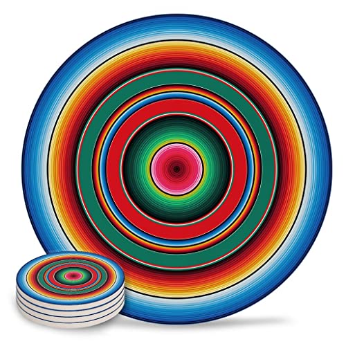 QUANJJ Stripes Coasters Ceramic Set Round Absorbent Drink Coaster Coffee Tea Cup Placemats Table Mat (Color : D, Size : 8pcs)