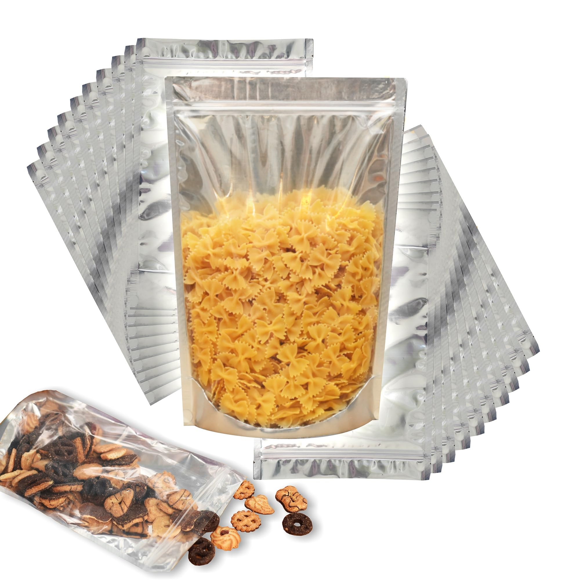 SARKA 30 Food Storage 1 Gallon Mylar Bags- Long Term and Extra Thick Baggies- Resealable Food, Jewelry, Accessories Bags- 14"L x 10"W x 2"H